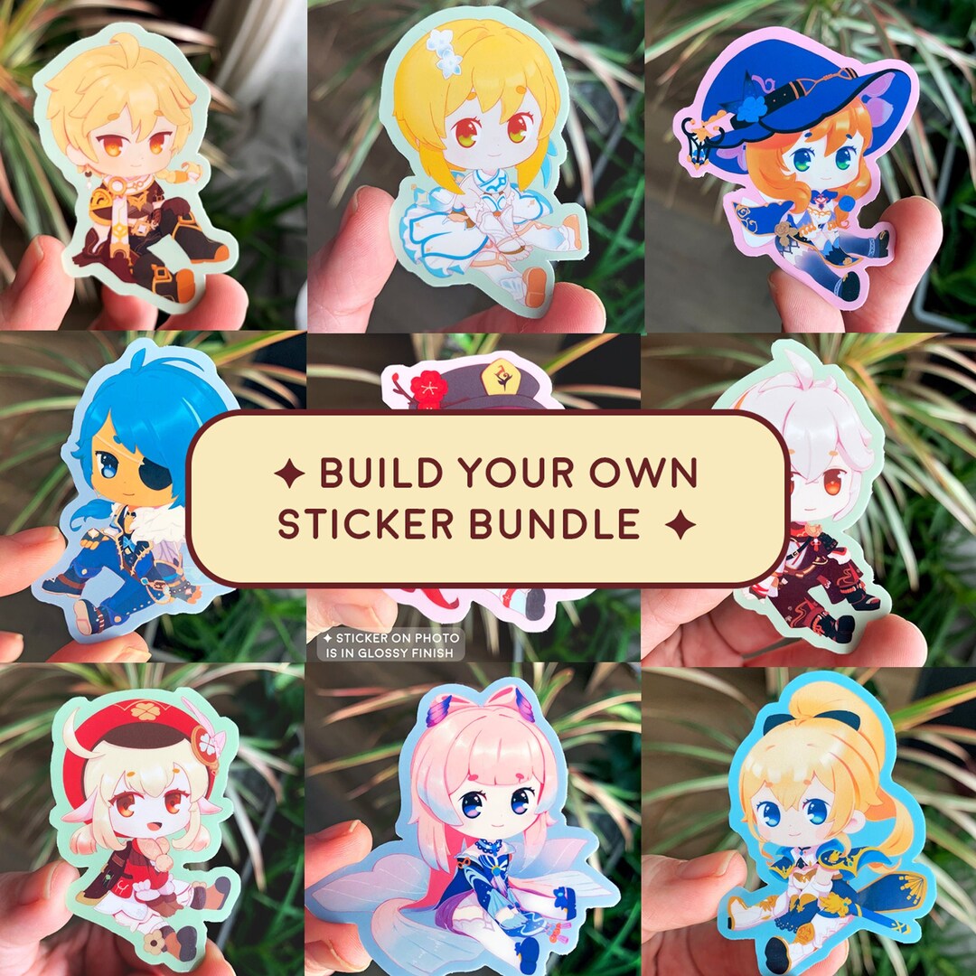 Anime & Genshin Sticker Bundle, Kokomi, Venti, Zhongli, Kazuha, Hu Tao ...