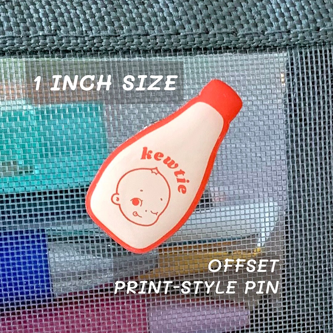 Kawaii Japanese Mayo Kewtie Offset Printed Pin, 1 Inch Pin, Tiny Kawaii ...