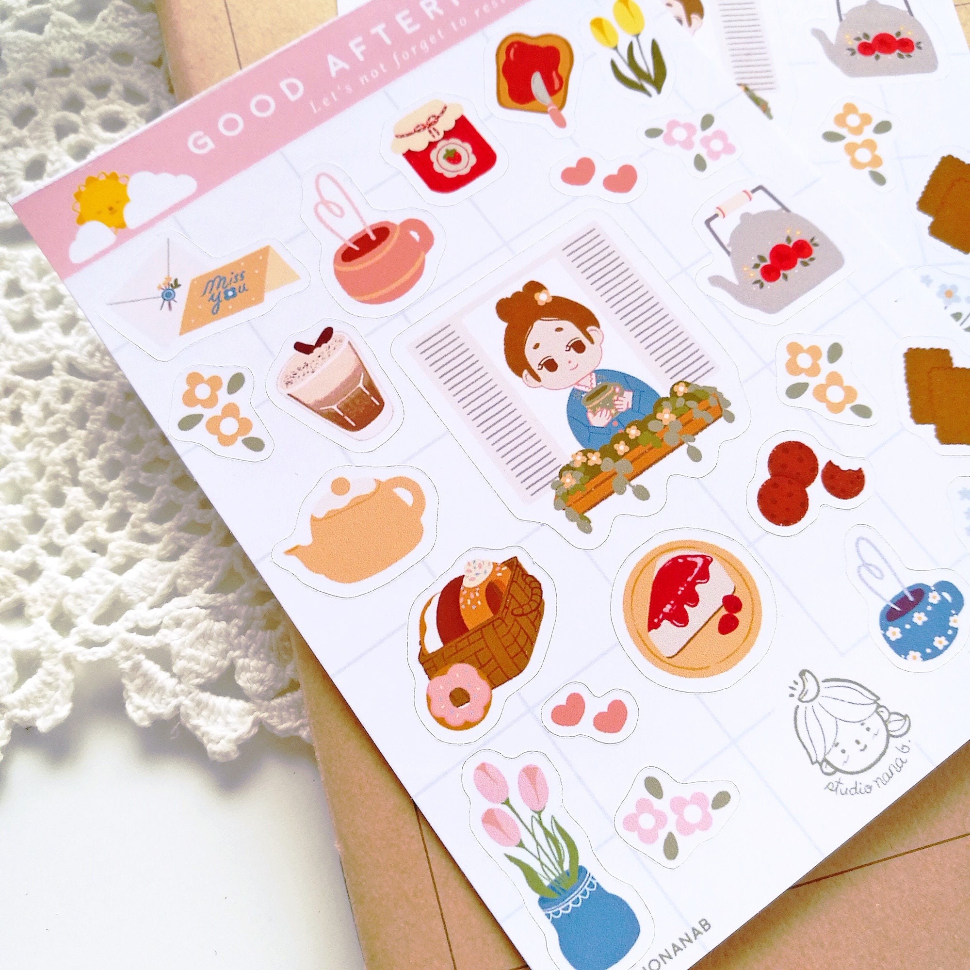 Cottage Core Aesthetic Sticker Sheet // Cottage Core Cozy Tea - Etsy