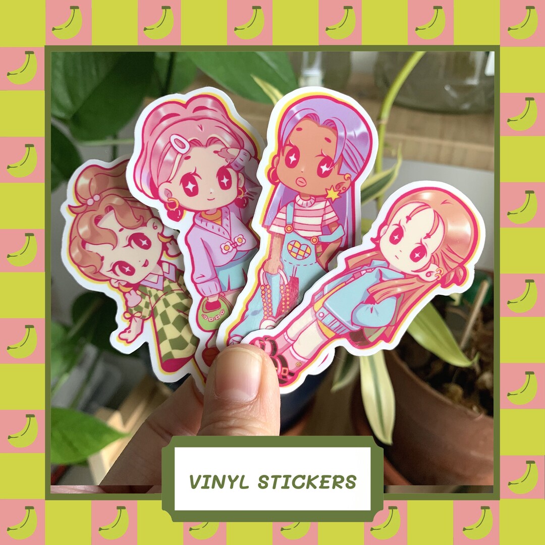 Cute Kawaii Fashion Girl Vinyl Sticker | Chibi Cutie Harajuku Girls ...