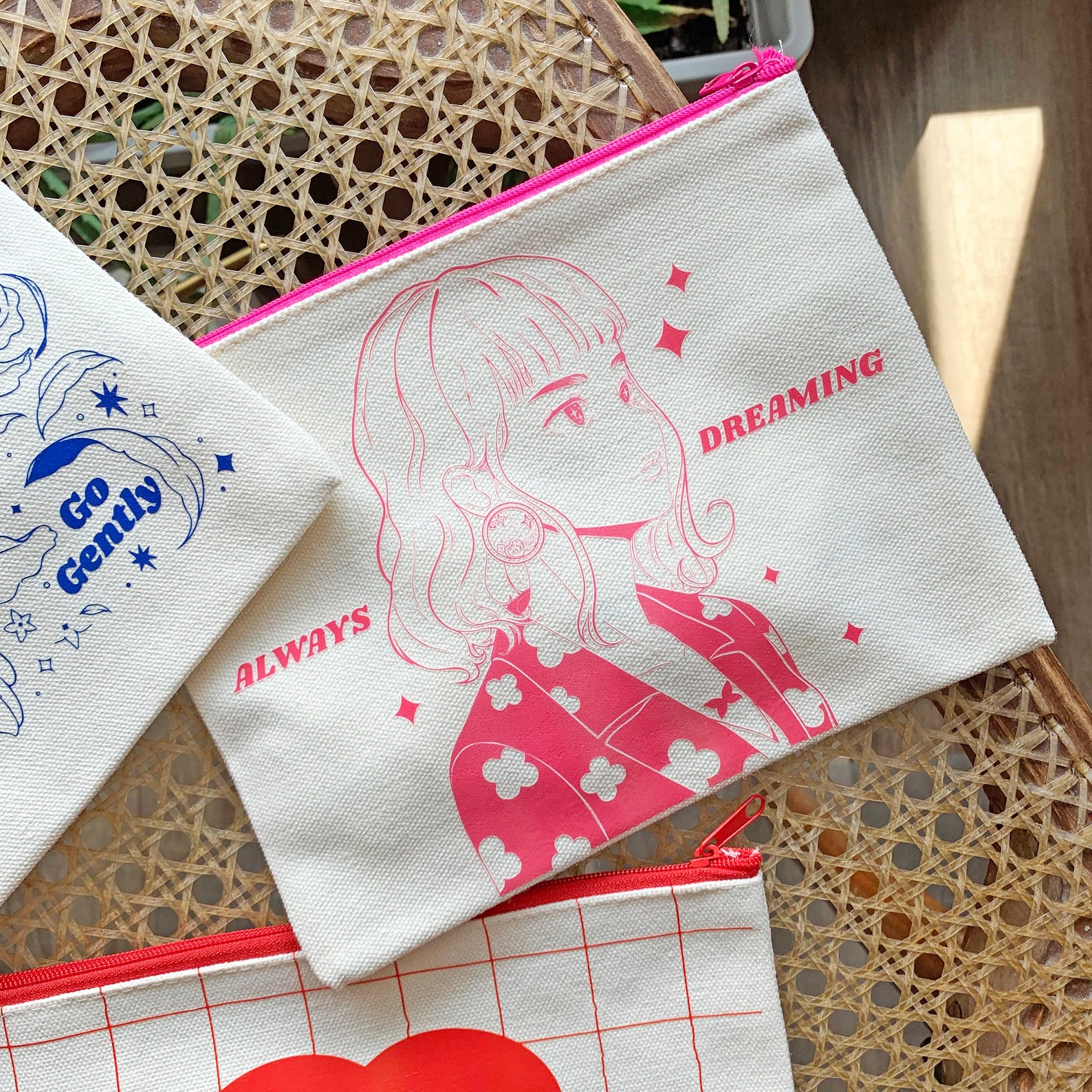 Kawaii Cute Canvas Pencil Pouches | Kawaii Make-up Bag | Aesthetic ...