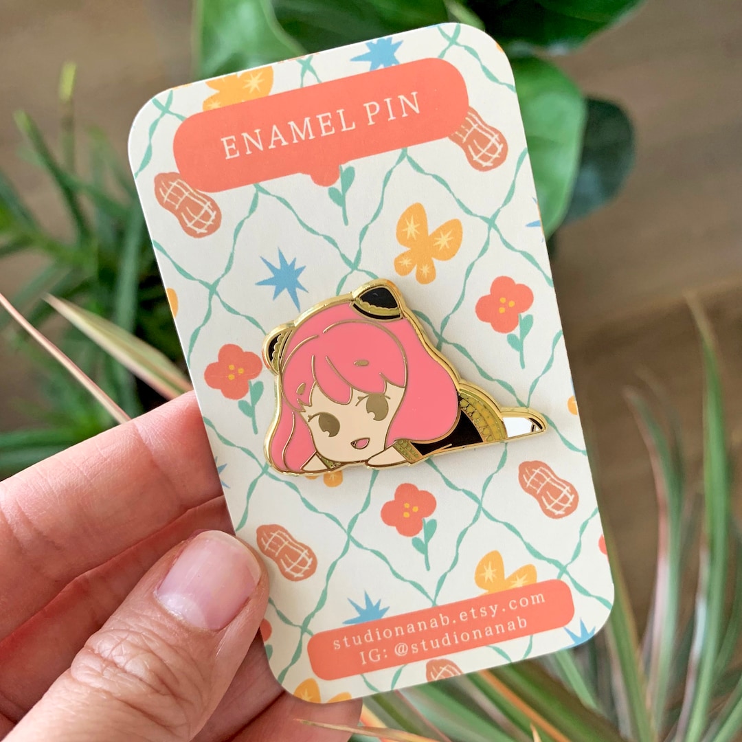Anya Waku Waku Hard Enamel Pin, Anime Spy School Girl Pin, Enamel Pin ...