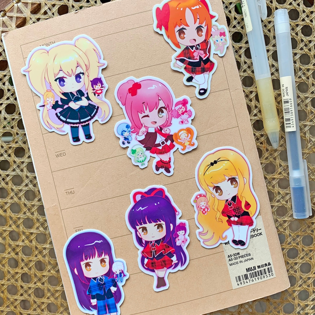 Magical School Girl Anime Vinyl Stickers | Chibi Anime Art Sticker ...
