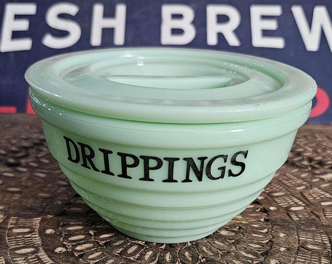 Vintage Jadelite Dripping Container - Etsy