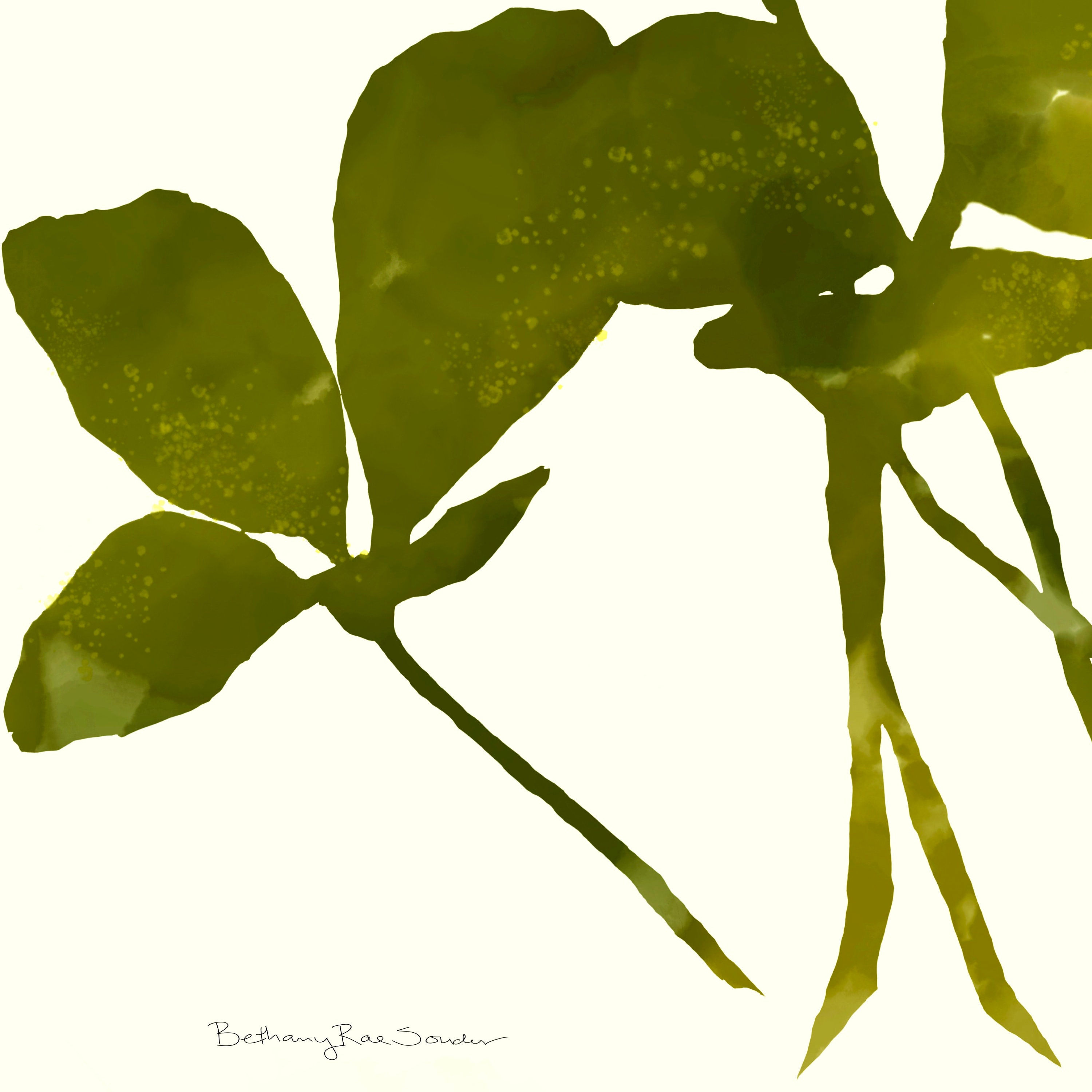 Minimalist Green Plant Print - Etsy