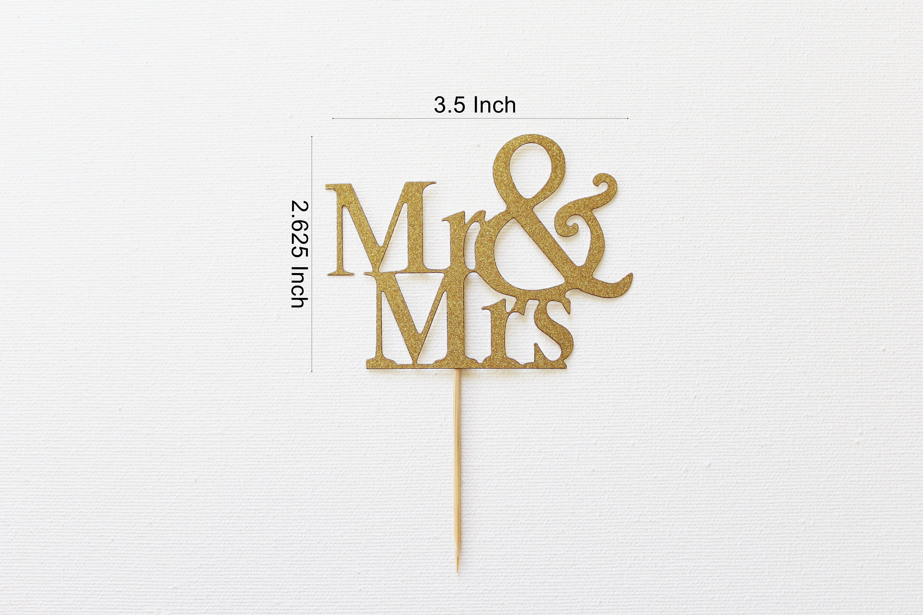 Mr & Mrs Gold or Silver Glitter Cupcake Cake Topper, Laser-cut ...