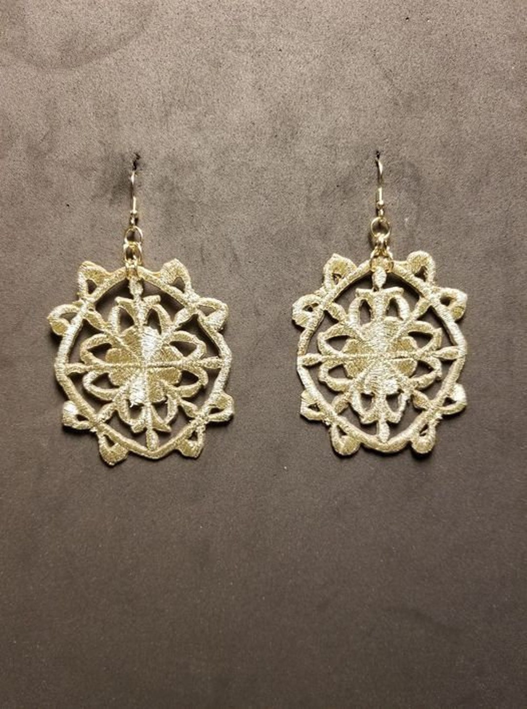 18k Gold Plated Earwires, Gilded Gold Lace Earrings - Etsy