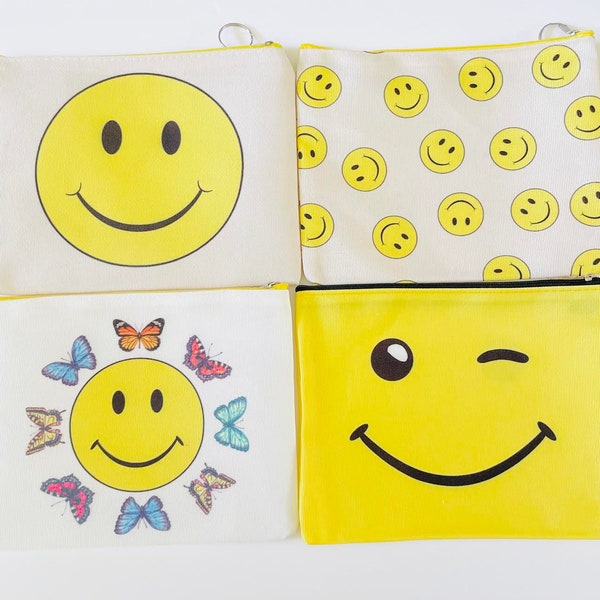 Smiley Face Make up Bag - Etsy