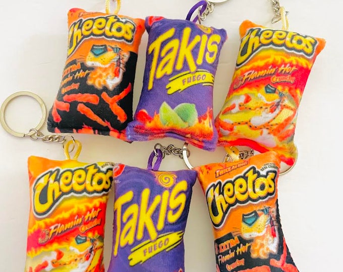Cute Cushion Keychain, Cheetos Keychain, Takis Keychain, Kids Keychain ...