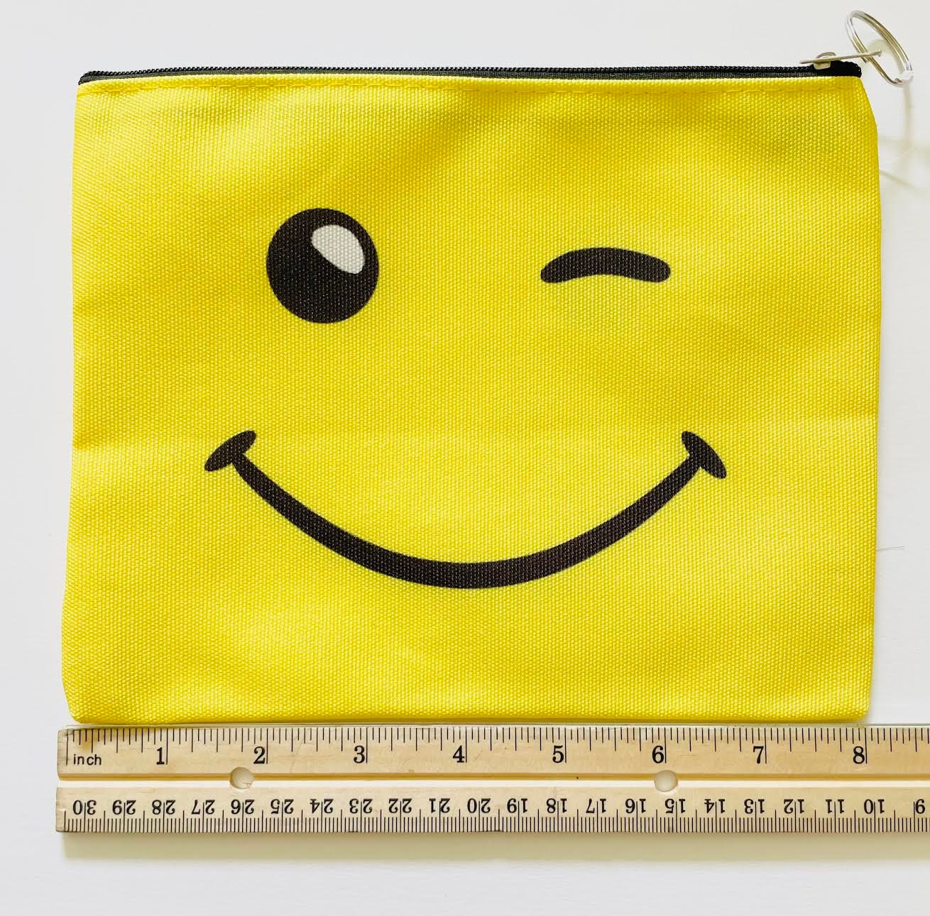 Smile face zipper pouch with keychain grab and go bag happy | Etsy