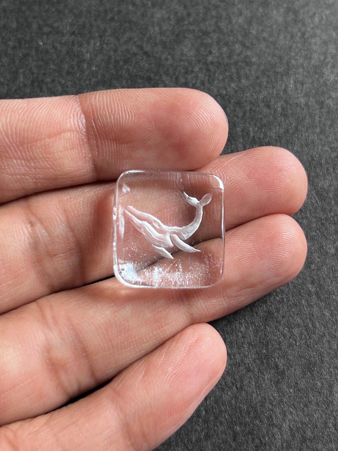 Rock Crystal Intaglio Whale Fish Carving Hand Carved - Etsy