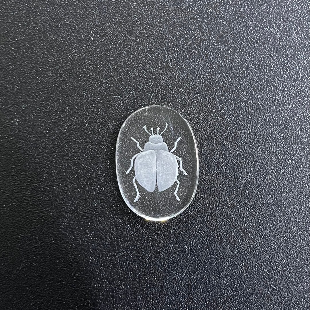 Rock Crystal Bug Intaglio Pendant, Reverse Intaglio Pendant, Natural ...