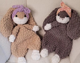 Pink Bunny Lovey, Baby Shower Gift, Handmade Bunny Lovey, Crochet ...
