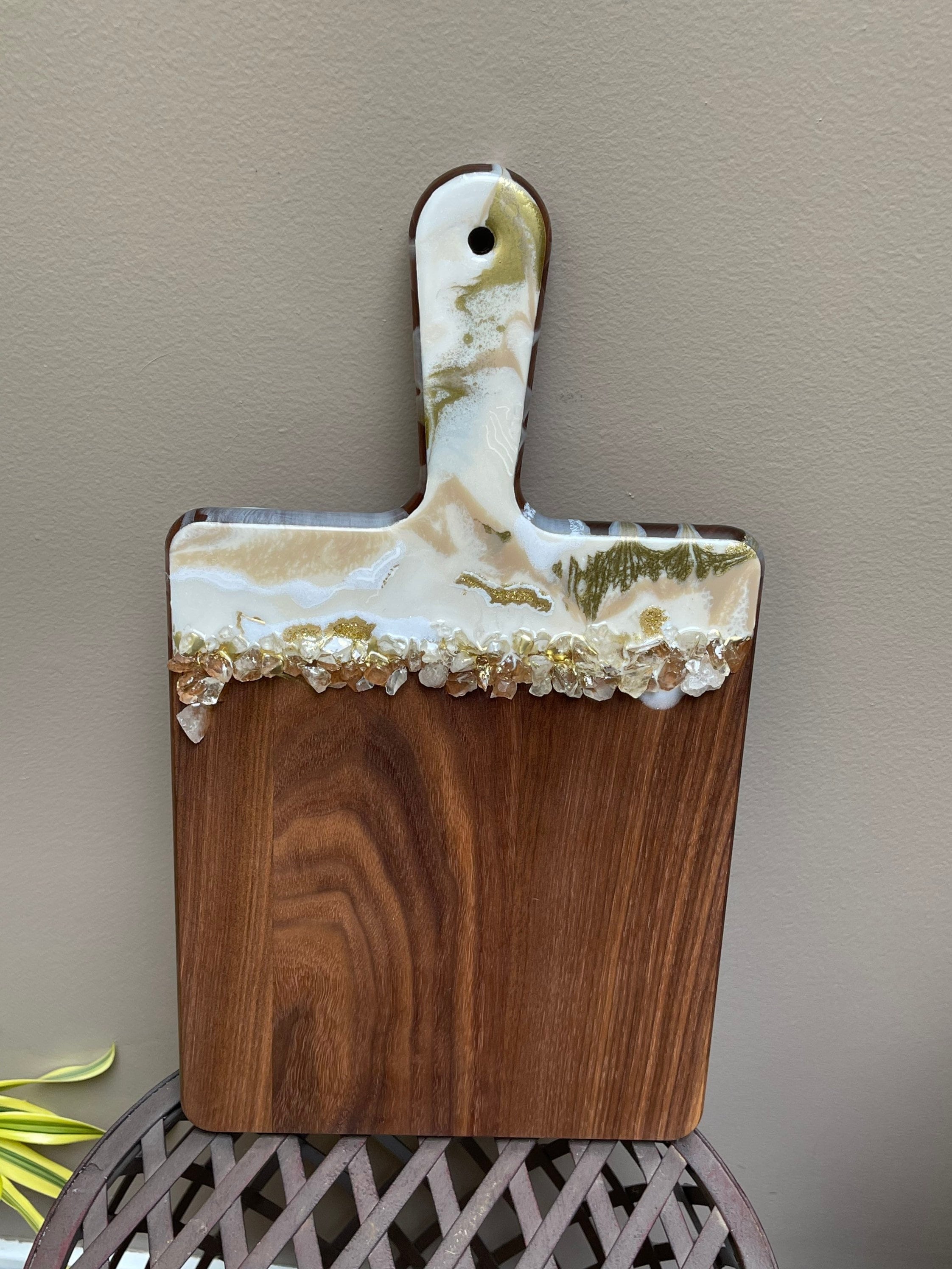 Charcuterie Board White and Gold Walnut - Etsy