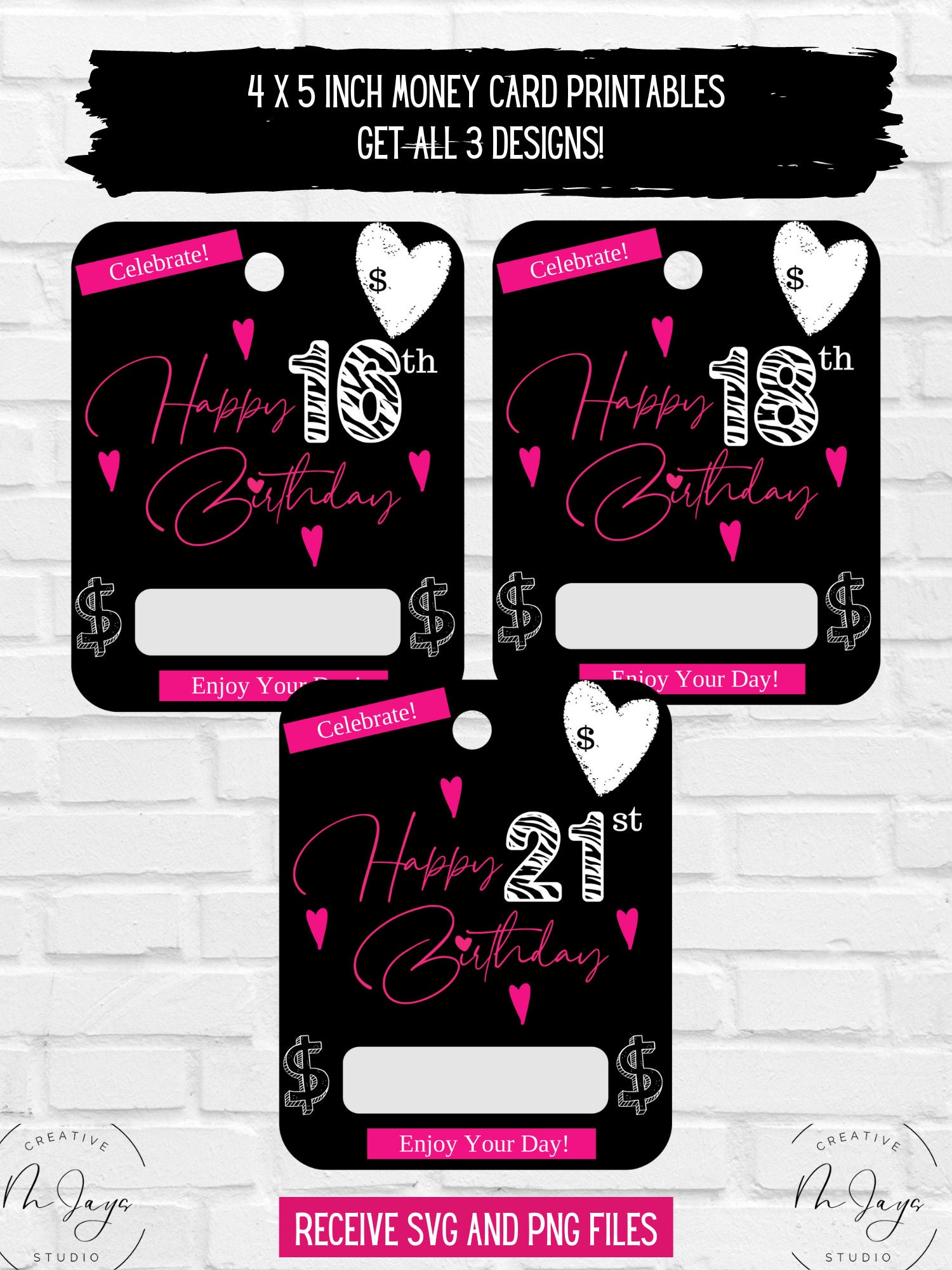 Printable Birthday Money Card, Money Card PNG, Money Card PNG Designs ...