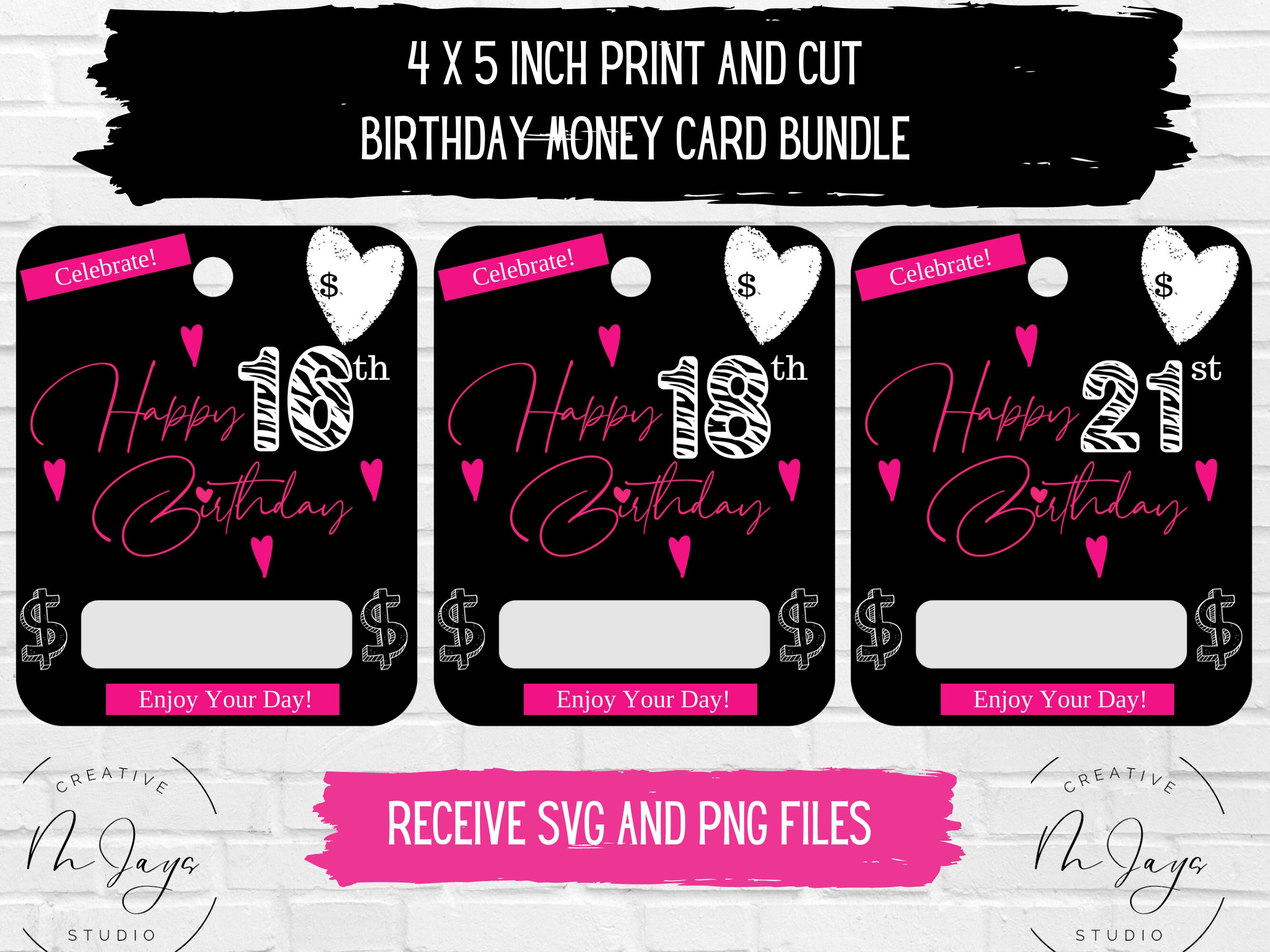 Printable Birthday Money Card, Money Card PNG, Money Card PNG Designs ...