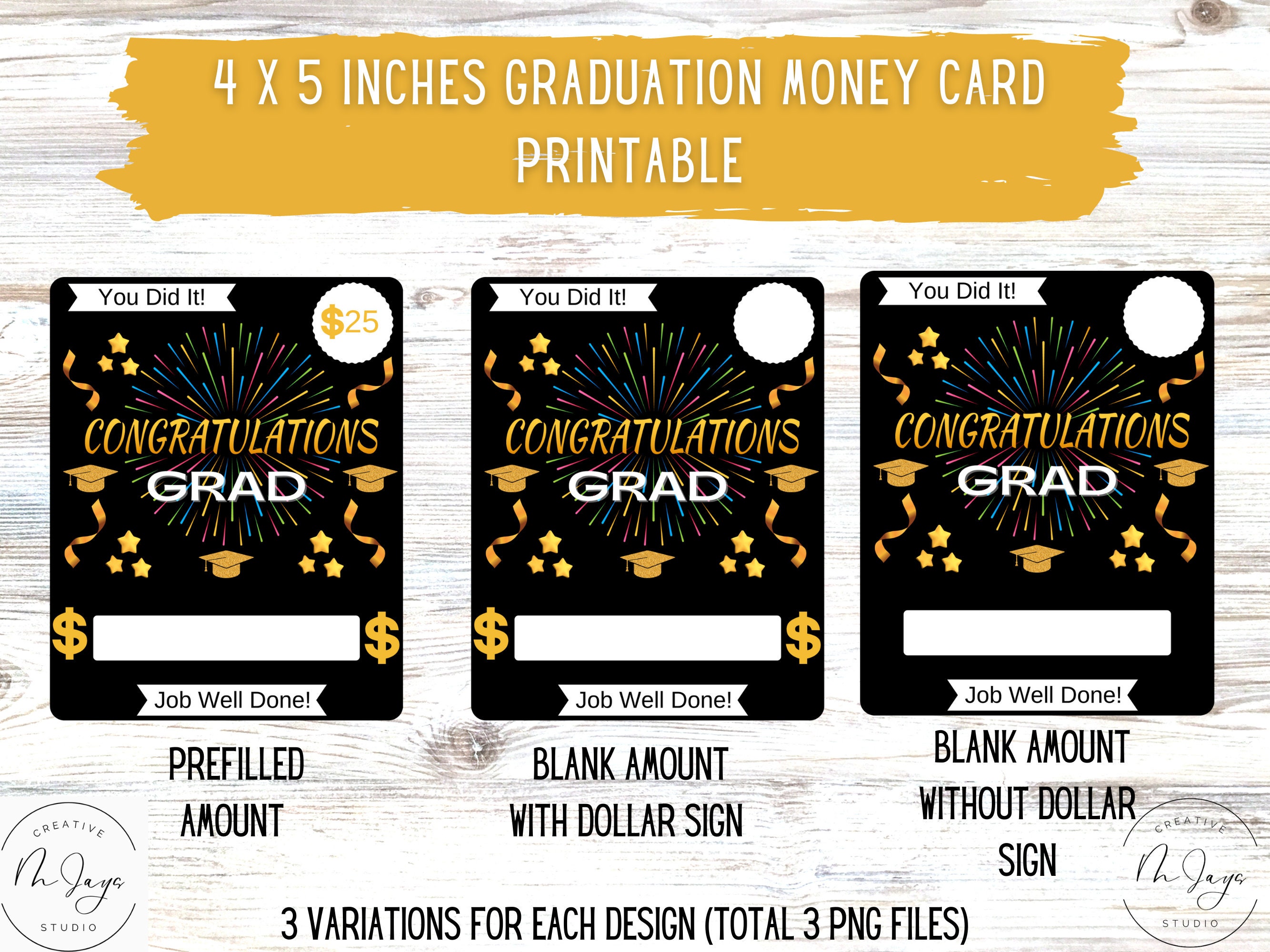 Graduation Money Card, Money Card Holder PNG Bundle, Money Card PNG ...