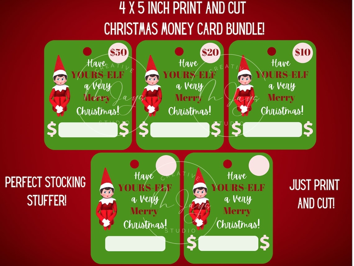 Printable Christmas Card, Christmas Card, Stocking Stuffer, Gift Card ...