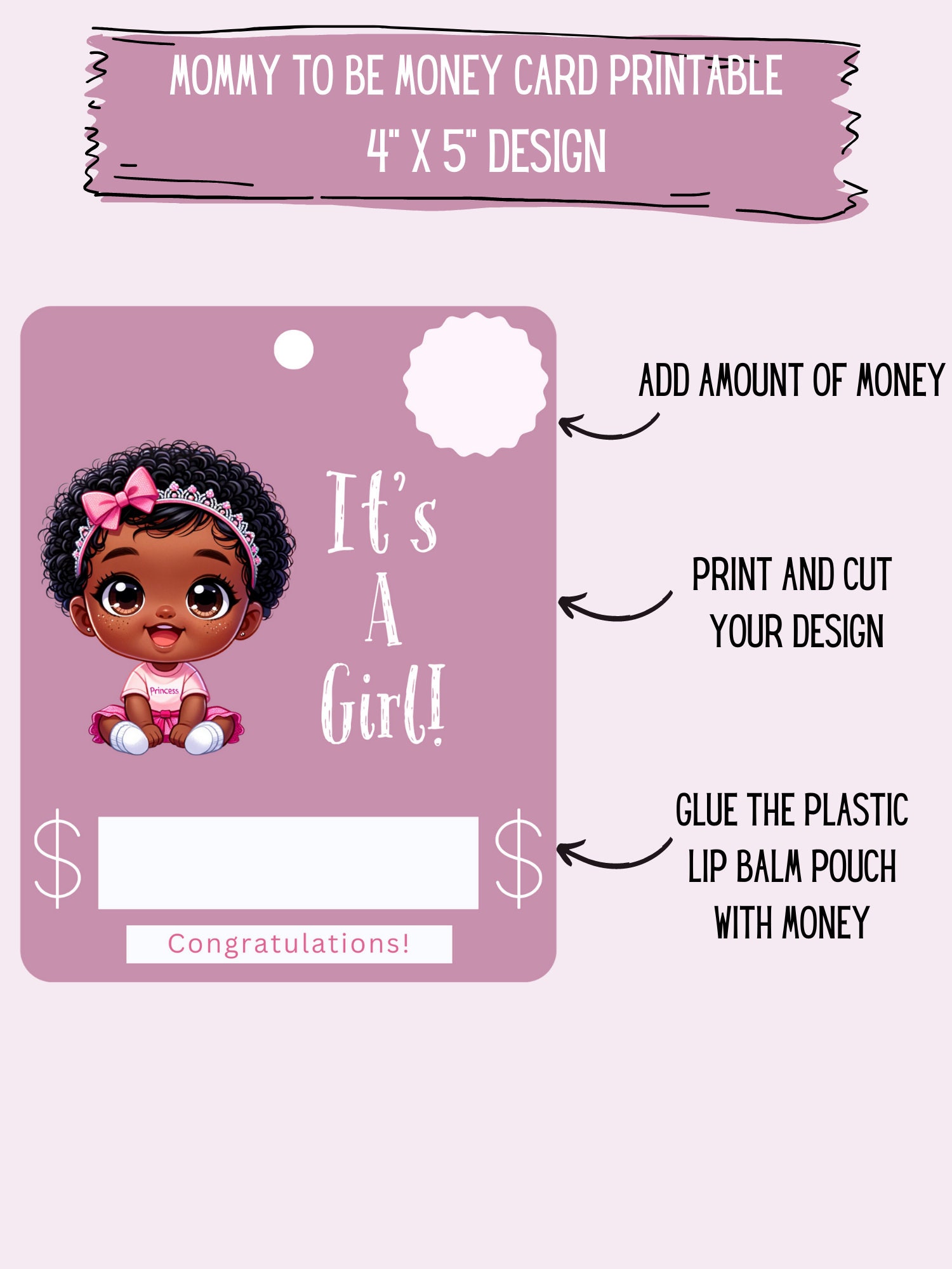 Printable Money Card, Money Card Template, Baby Money Card - Etsy