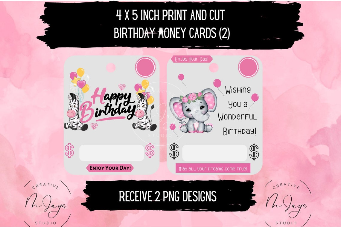 Printable Birthday Card, Money Card, Happy Birthday Design, Gift Card ...