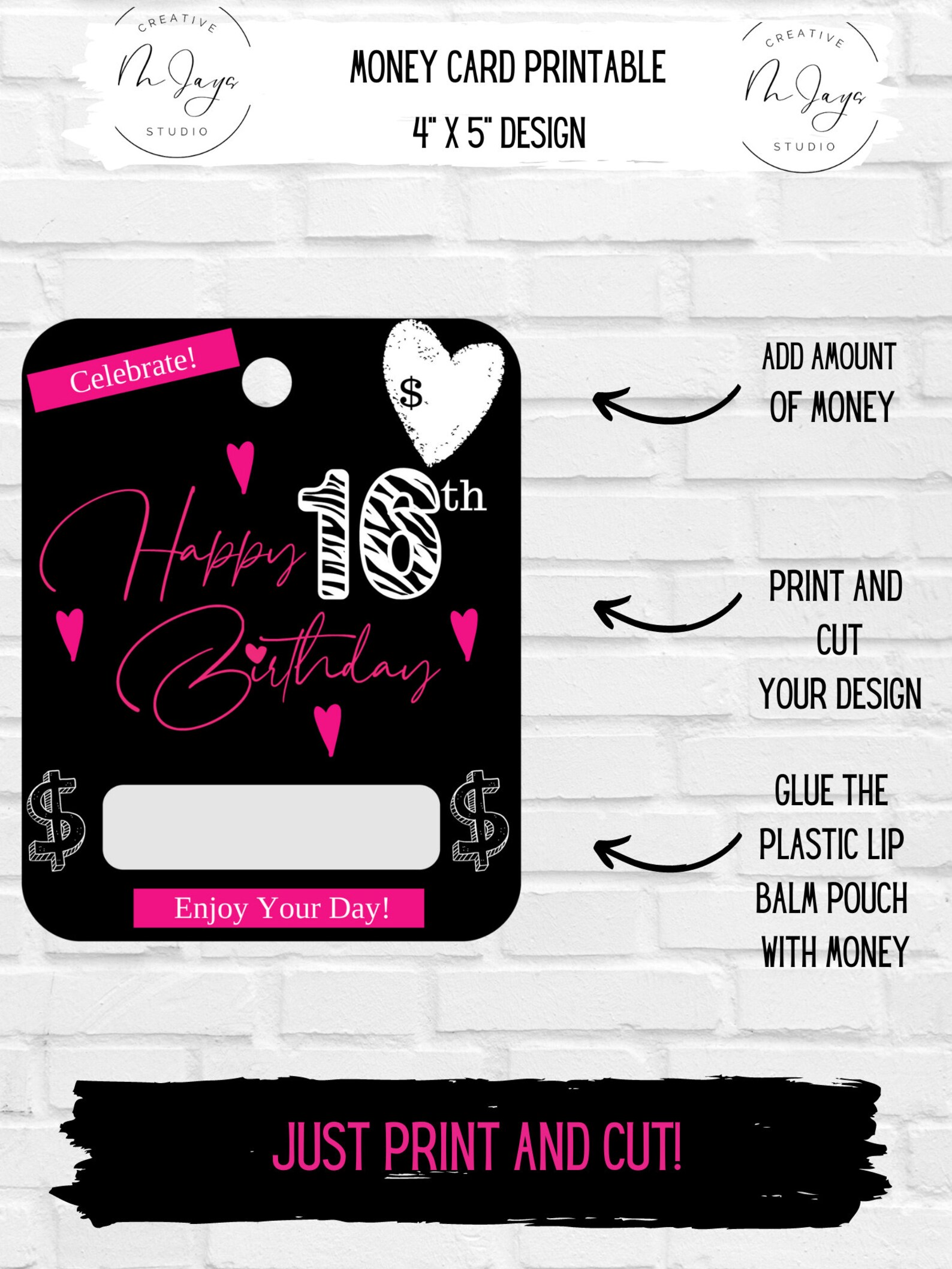 Printable Birthday Money Card, Money Card PNG, Money Card PNG Designs ...