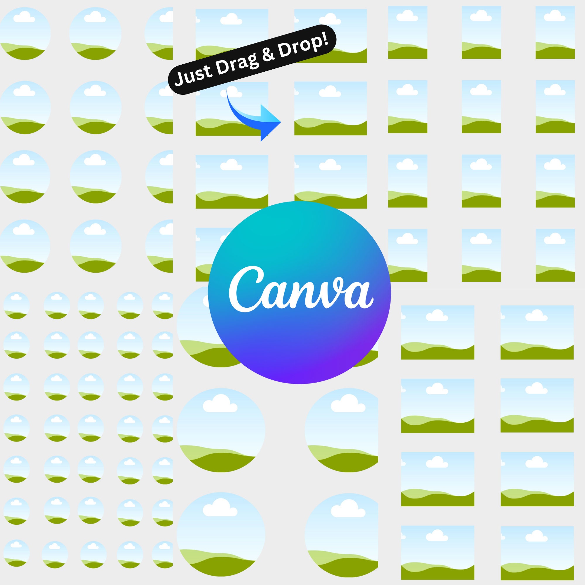 Canva Frame Sticker Template Bundle to Build Your Own Printable Sticker ...