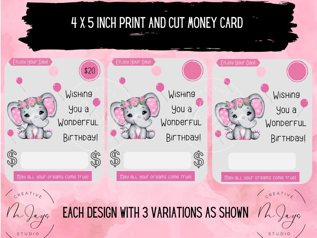 Printable Birthday Card, Money Card, Happy Birthday Design, Gift Card ...