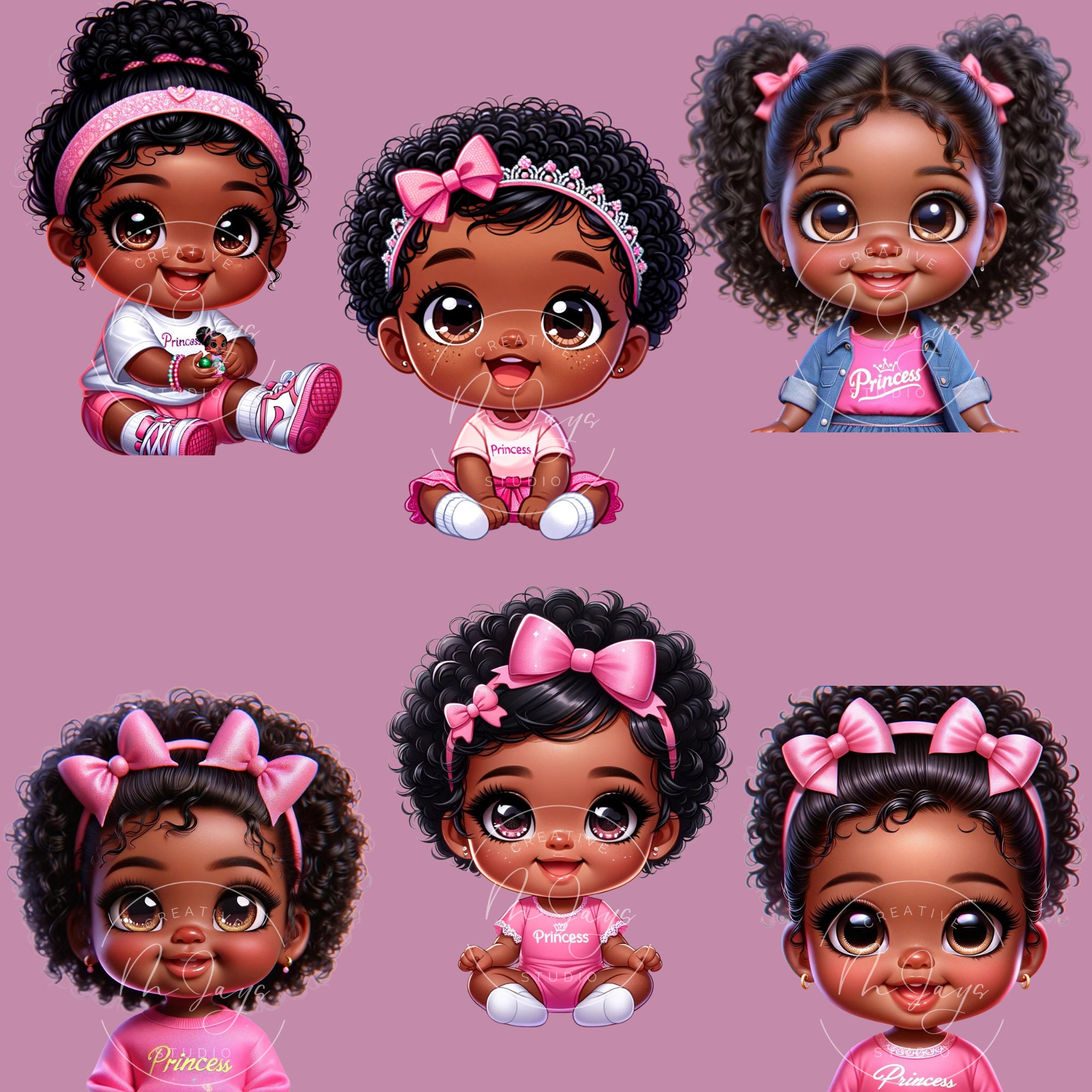Baby Princess Clipart Afro Girl Clipart Baby Girl Clipart Princess PNG ...