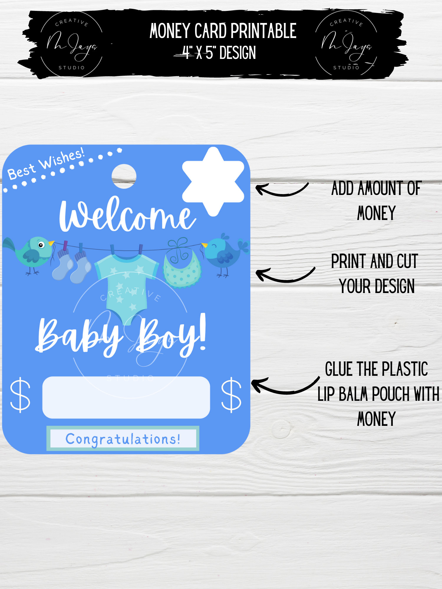 Printable Baby Money Card, Money Card PNG Bundle, Money Card PNG ...