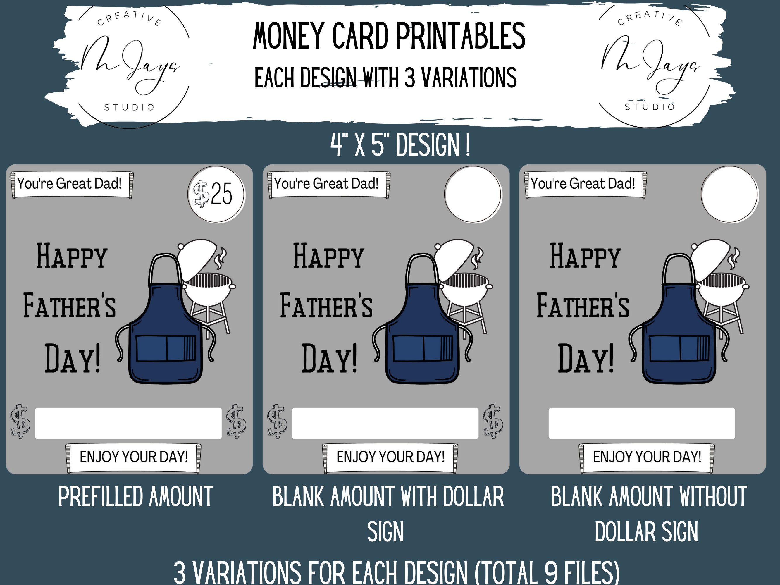 Printable Father's Day Money Card, Money Card PNG Bundle, Money Card ...