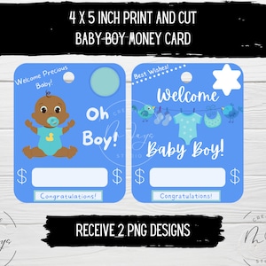 Printable Baby Money Card, Money Card PNG Bundle, Money Card PNG ...