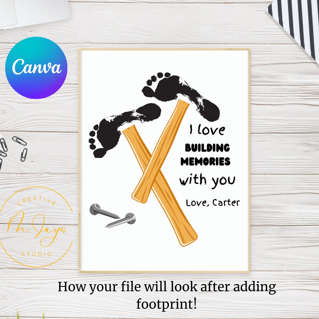 Father's Day Footprint Craft, You Nailed It, Hammer Footprint Craft for ...