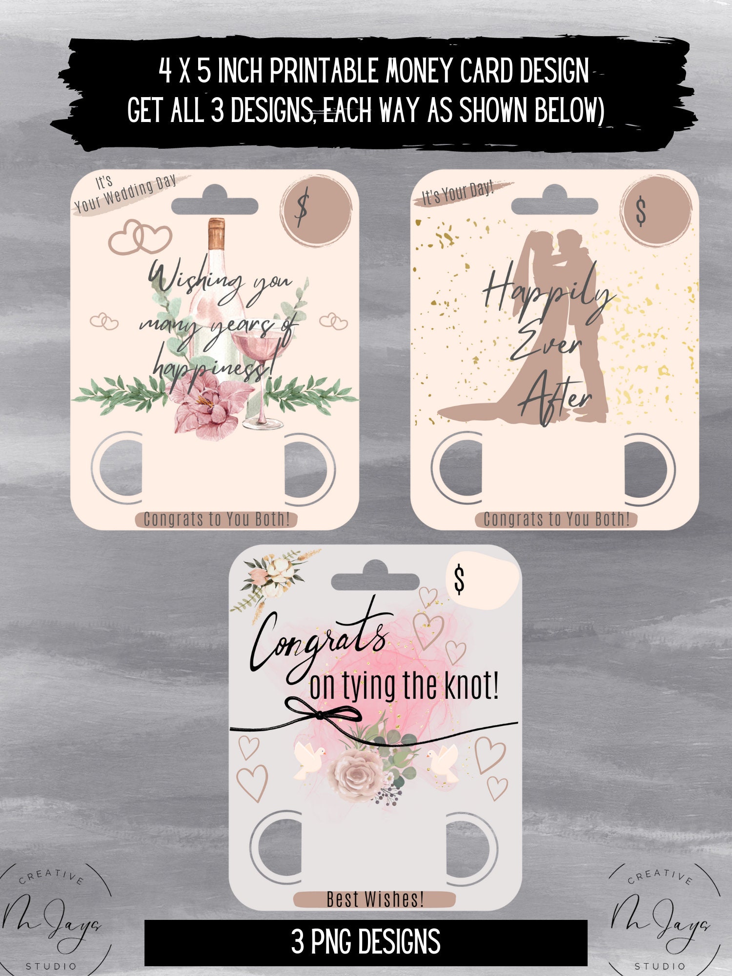 Wedding Money Card, Money Card PNG Bundle, Money Card PNG Designs, Gift ...