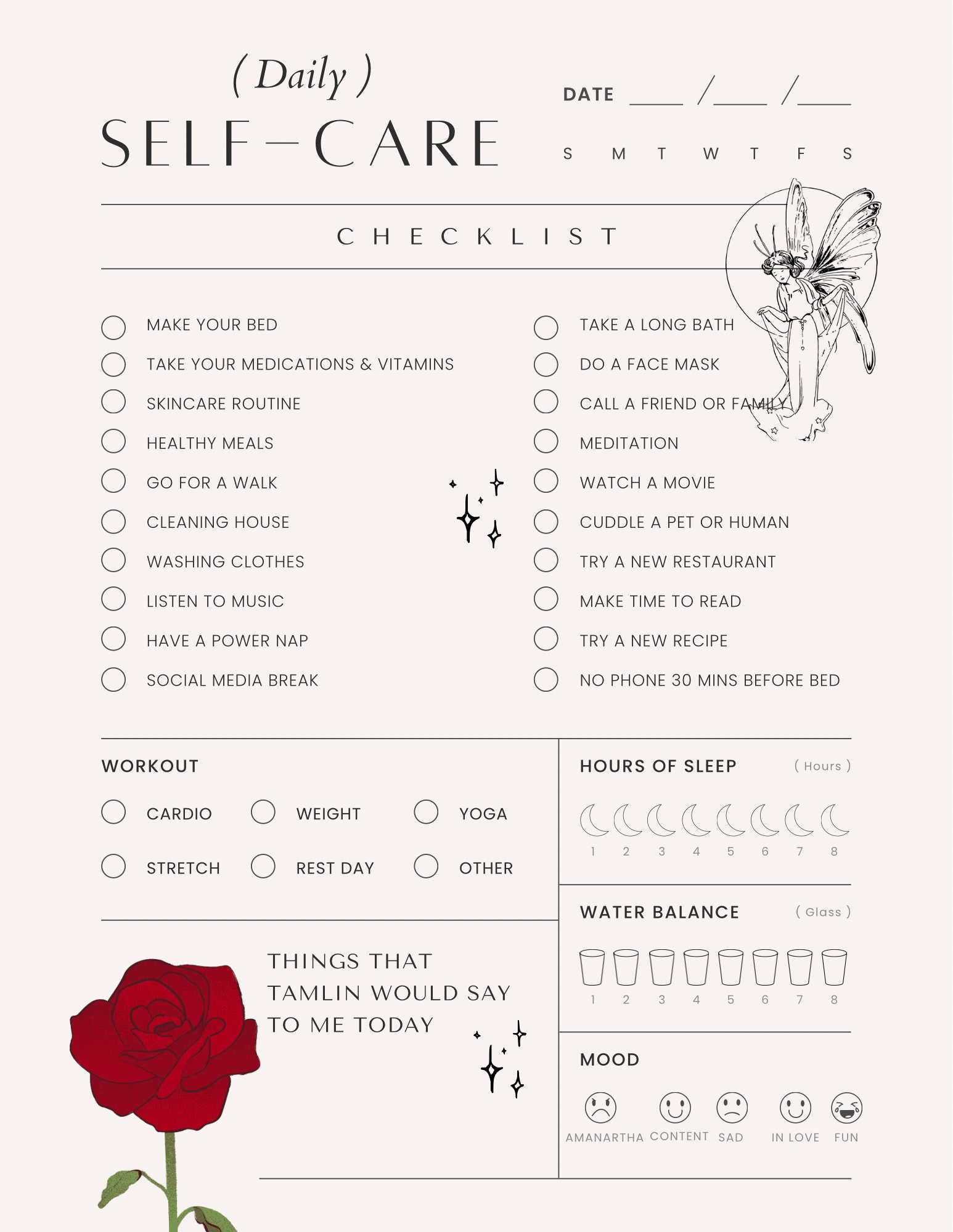ACOTAR Themed Daily Checklist - Etsy