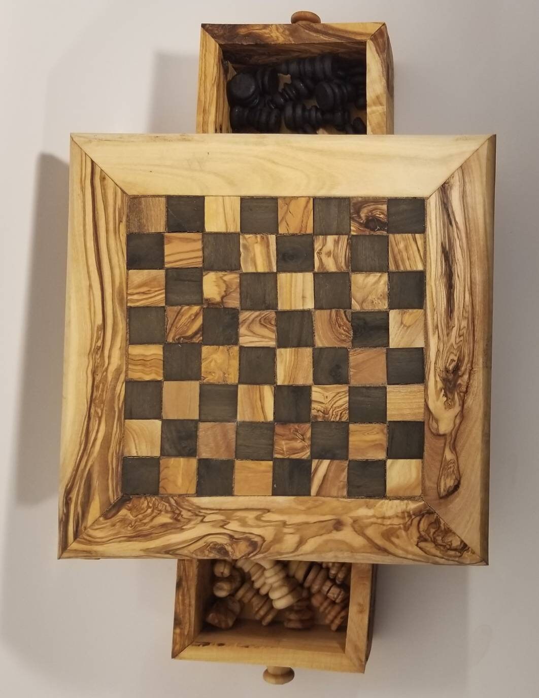 Olive Wood Chess Set With Playing Pieces. - Etsy