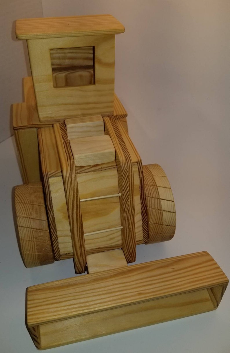 Bulldozer Made of American Redwood. Smooth Rolling Wheels. Movable ...