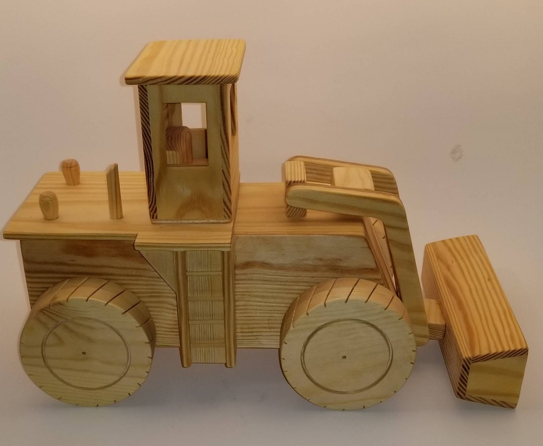 Bulldozer Made of American Redwood. Smooth Rolling Wheels. Movable ...