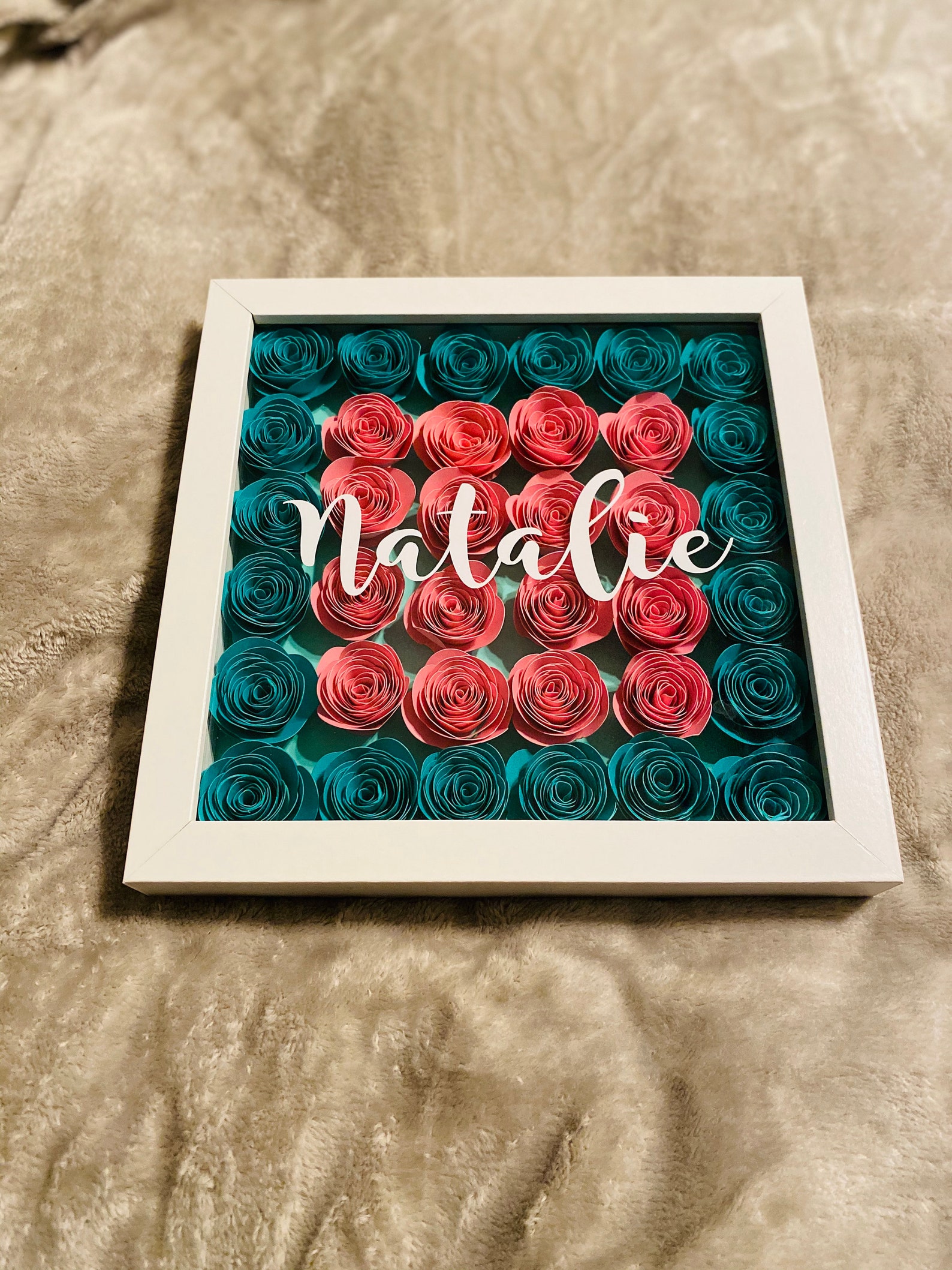 Flower Shadow Box, Custom Shadow Box, Personalized Flower Box ...