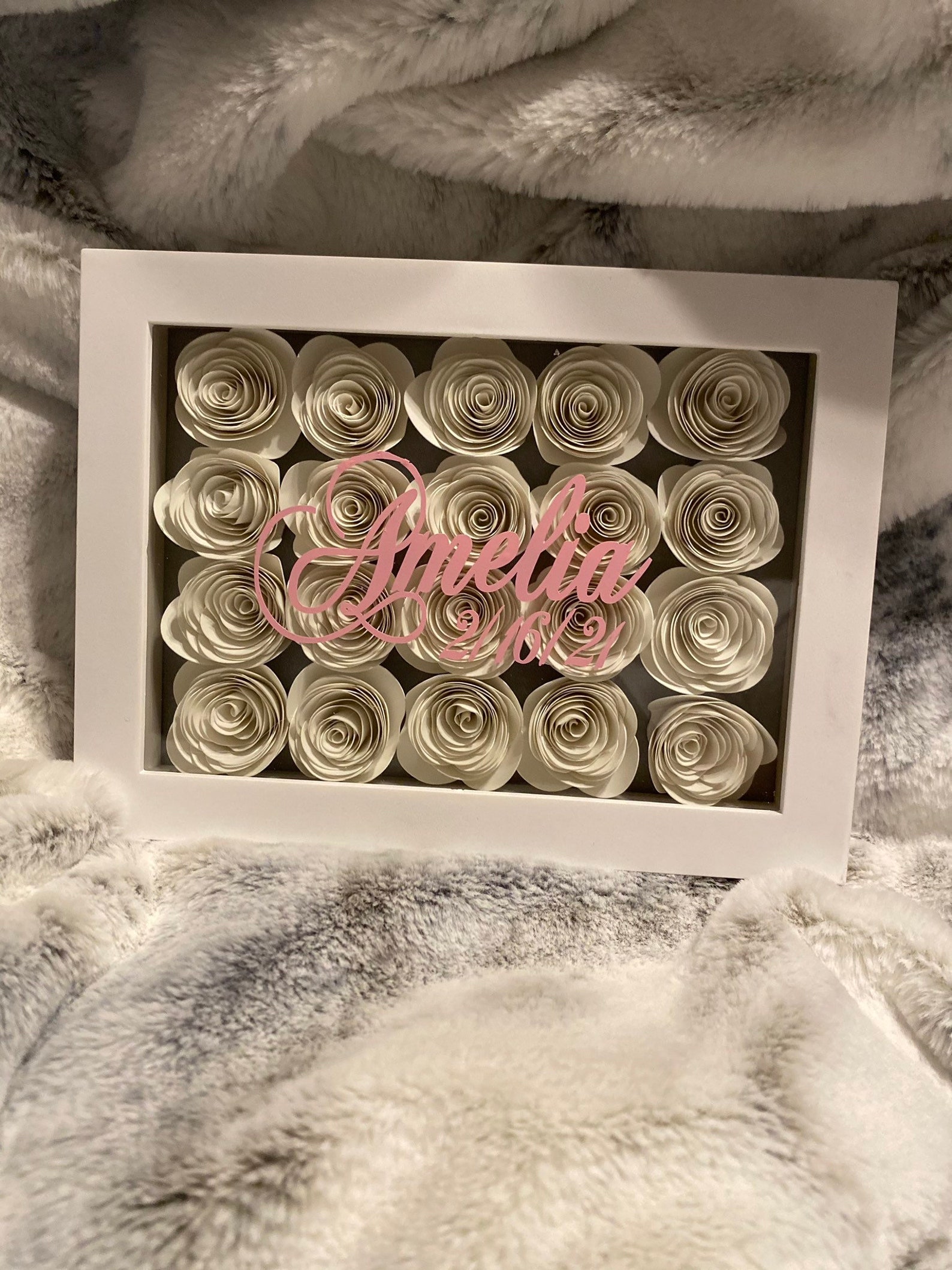 Flower Shadow Box, Custom Shadow Box, Personalized Flower Box ...
