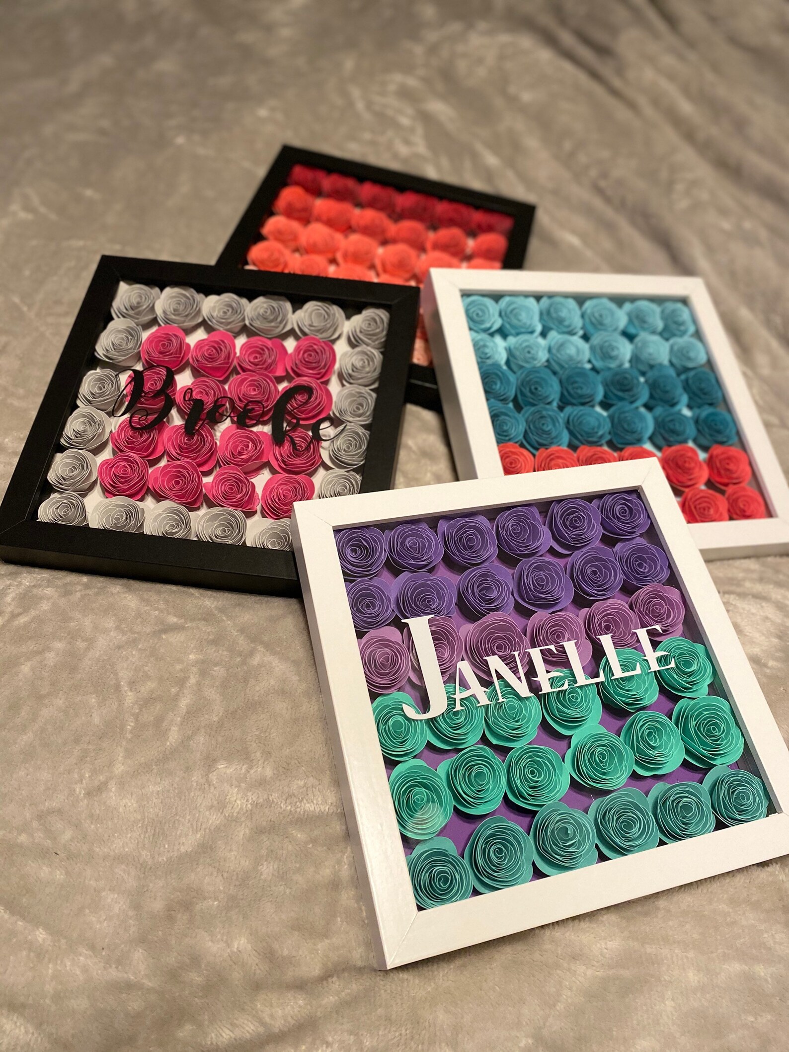 Flower Shadow Box, Custom Shadow Box, Personalized Flower Box ...