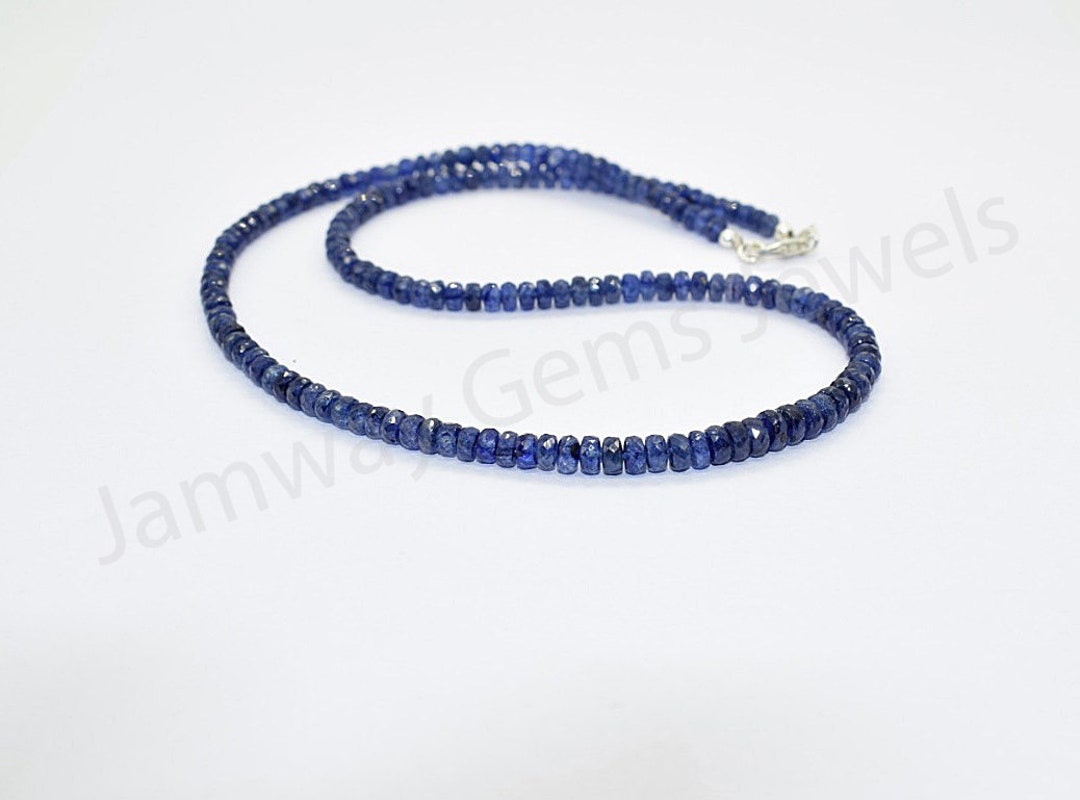 AAA+ Natural Sapphire Beads Necklace, Sapphire Gemstone Necklace ...