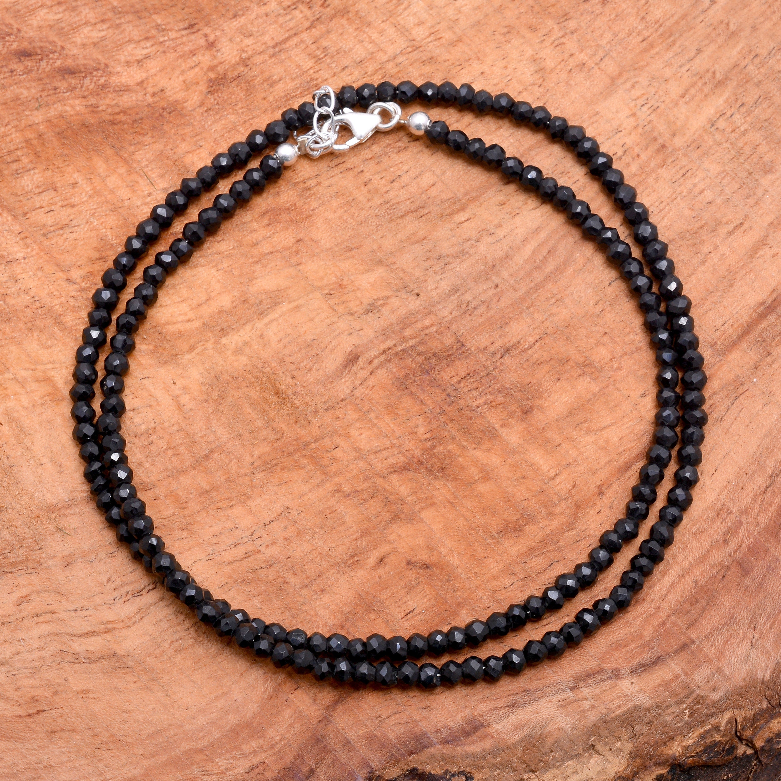 Black Spinel Beads Necklace Natural Black Spinel August Etsy Uk