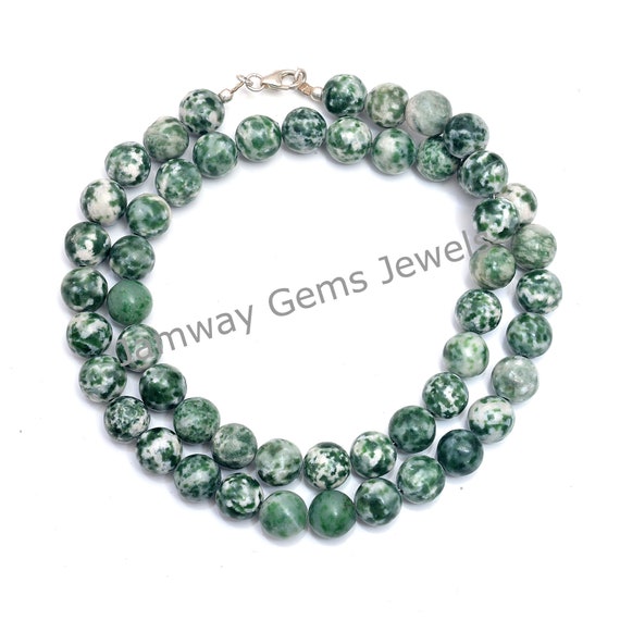 Natural Tree Agate Beaded Necklace Tree Agate Beads Necklace - Etsy