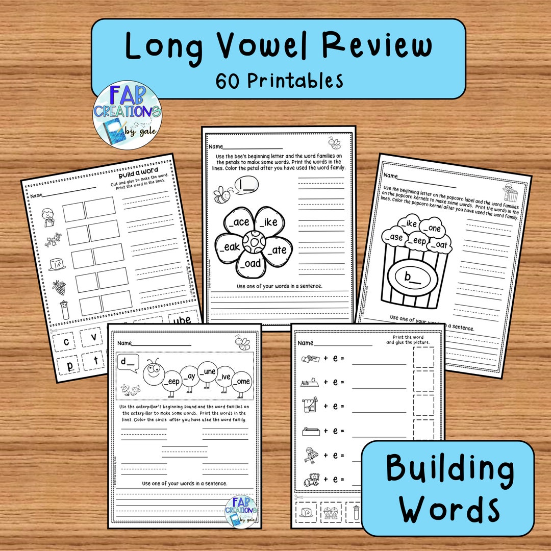 Long Vowel Practice and Review - First and Second Grade Phonics - Etsy