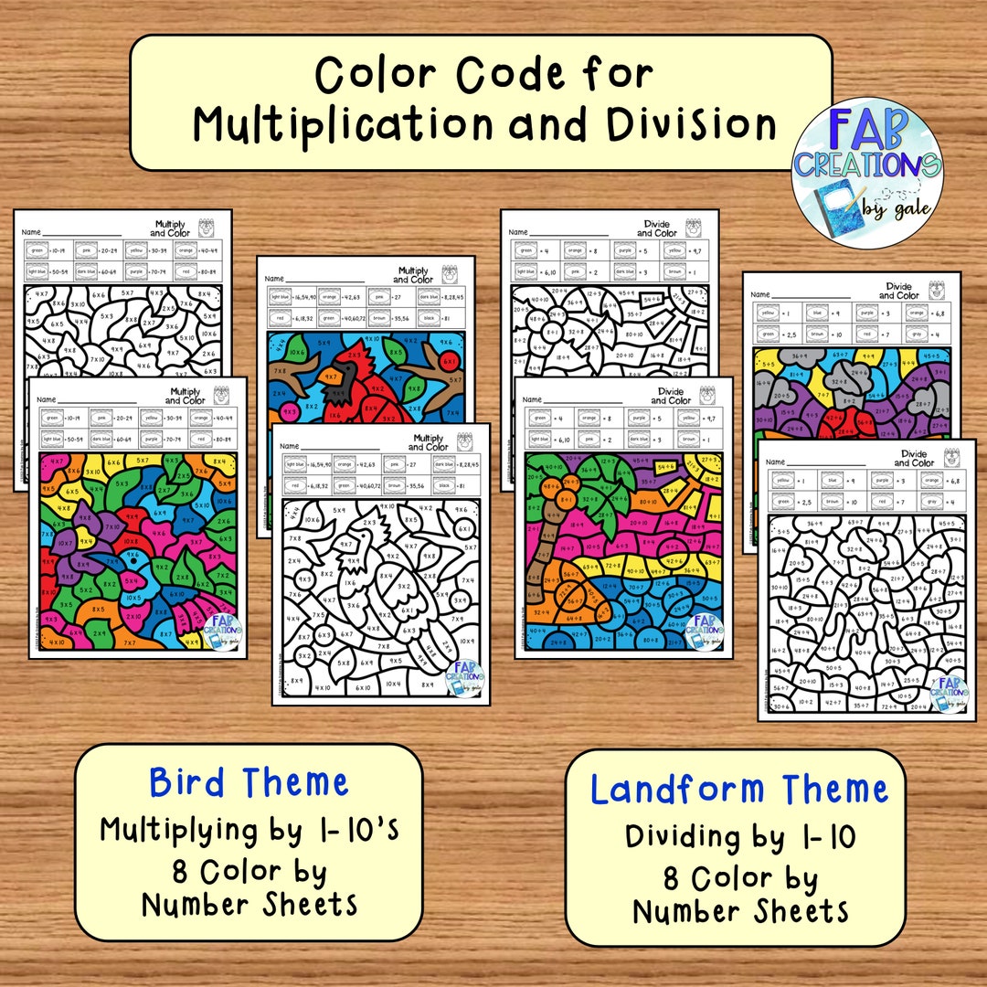 Multiplication and Division Color by Number-color by Number for Kids ...