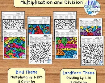 Christmas Winter Multiplication Color by Number - Etsy