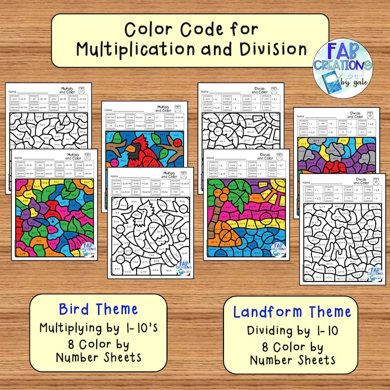 Multiplication and Division Color by Number-color by Number for Kids ...