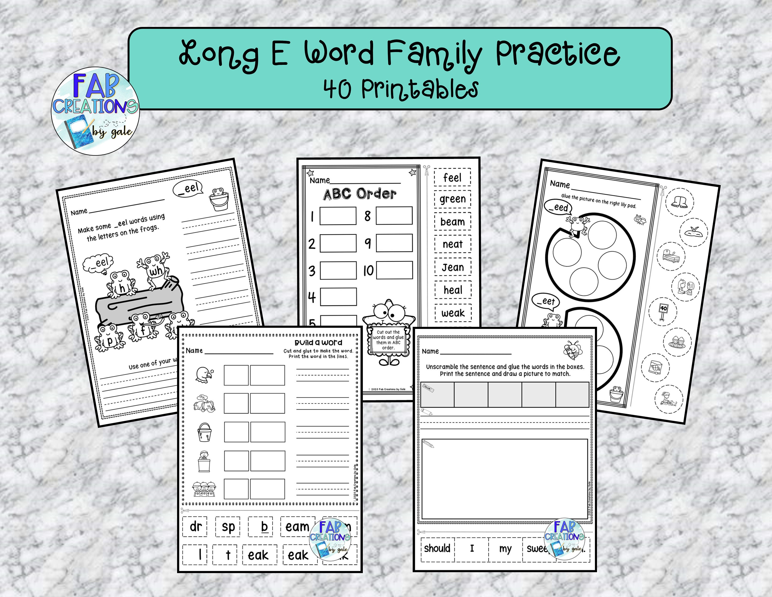 Long E Word Family Practice First and Second Grade Phonics - Etsy