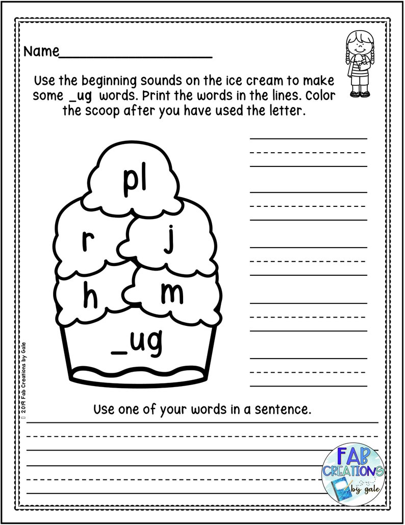Short U Word Family Practice, Kindergarten and First Grade Phonics - Etsy