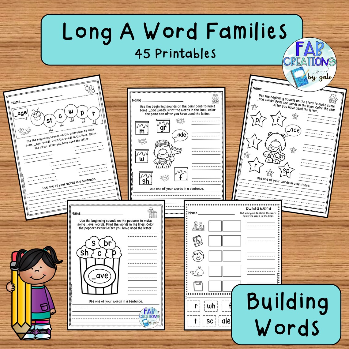 Long A Word Family Practice, First and Second Grade Phonics - Etsy
